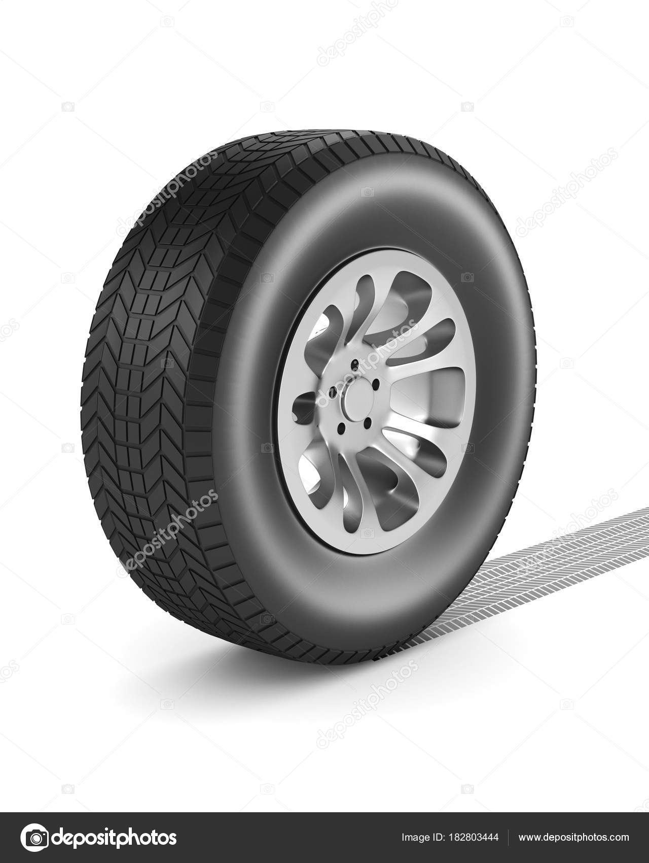 Wheel on white background. Isolated 3D illustration — Stock Photo ...