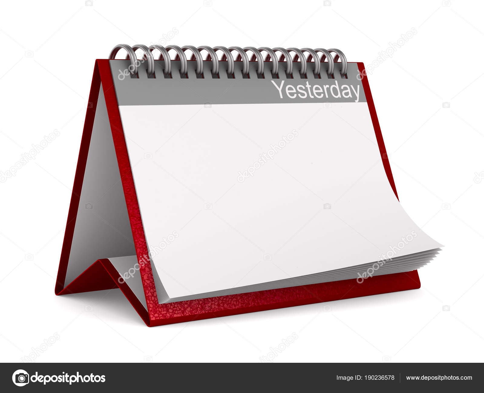 Calendar for yesterday on white background. Isolated 3D illustra Stock ...