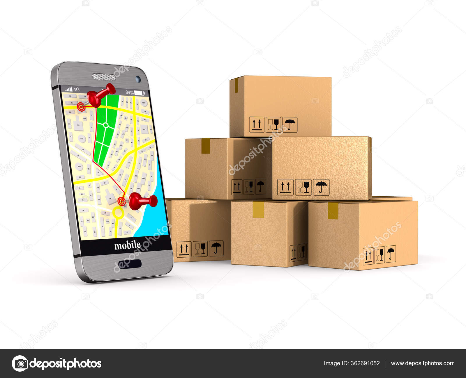 Delivery System White Background Isolated Illustration Stock Photo by ...