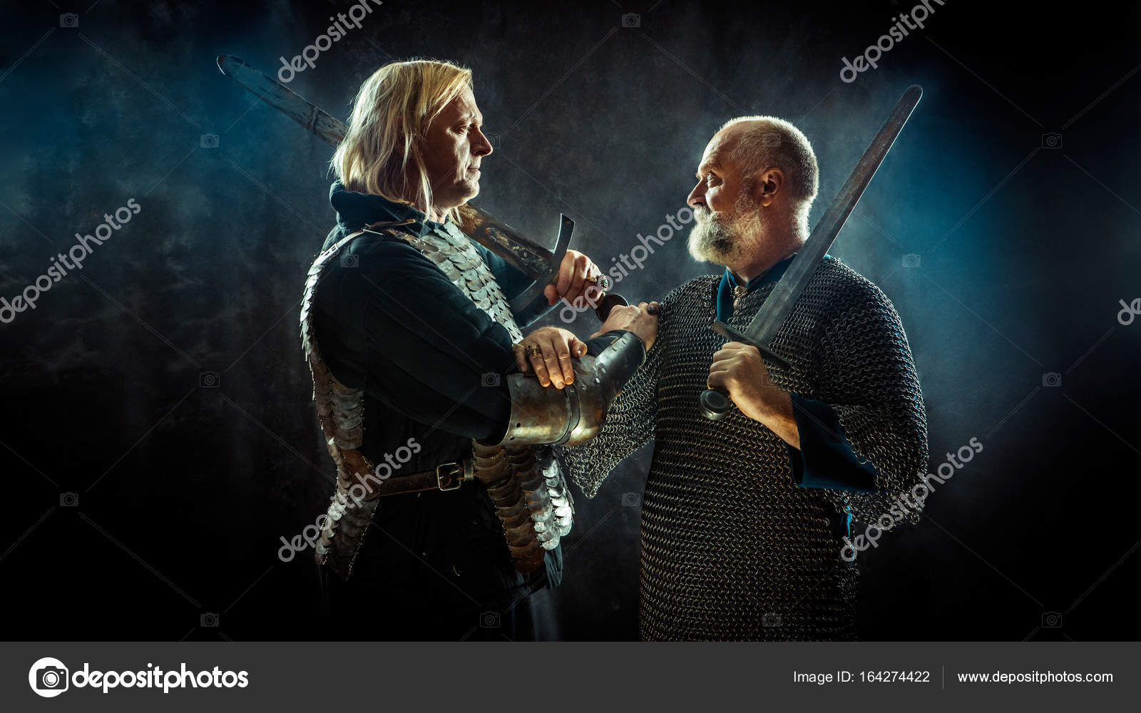 Medieval Knight Pointing Sword