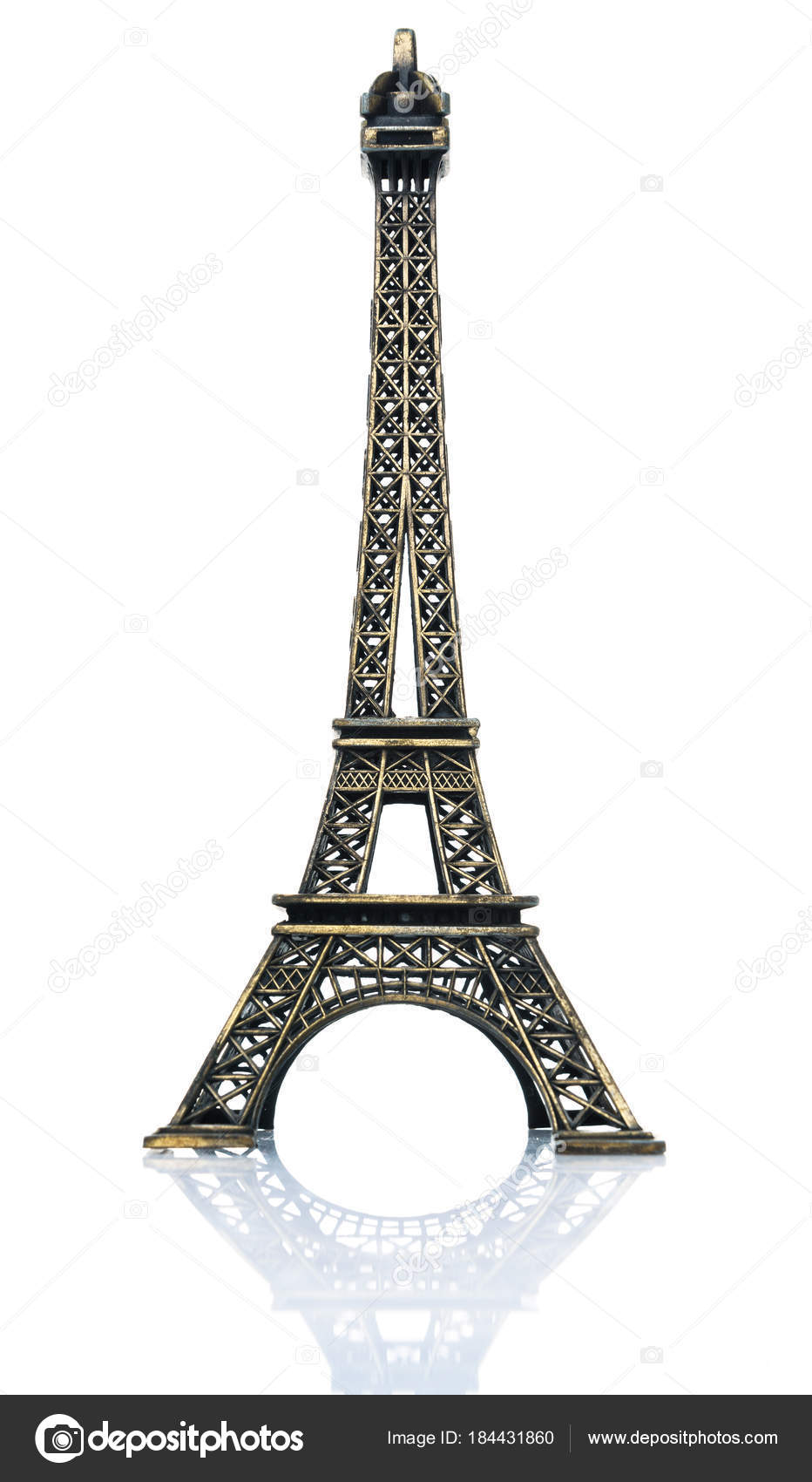 Estatua Torre Eiffel Aislada Sobre Fondo Blanco — Foto de stock © valphoto #184431860