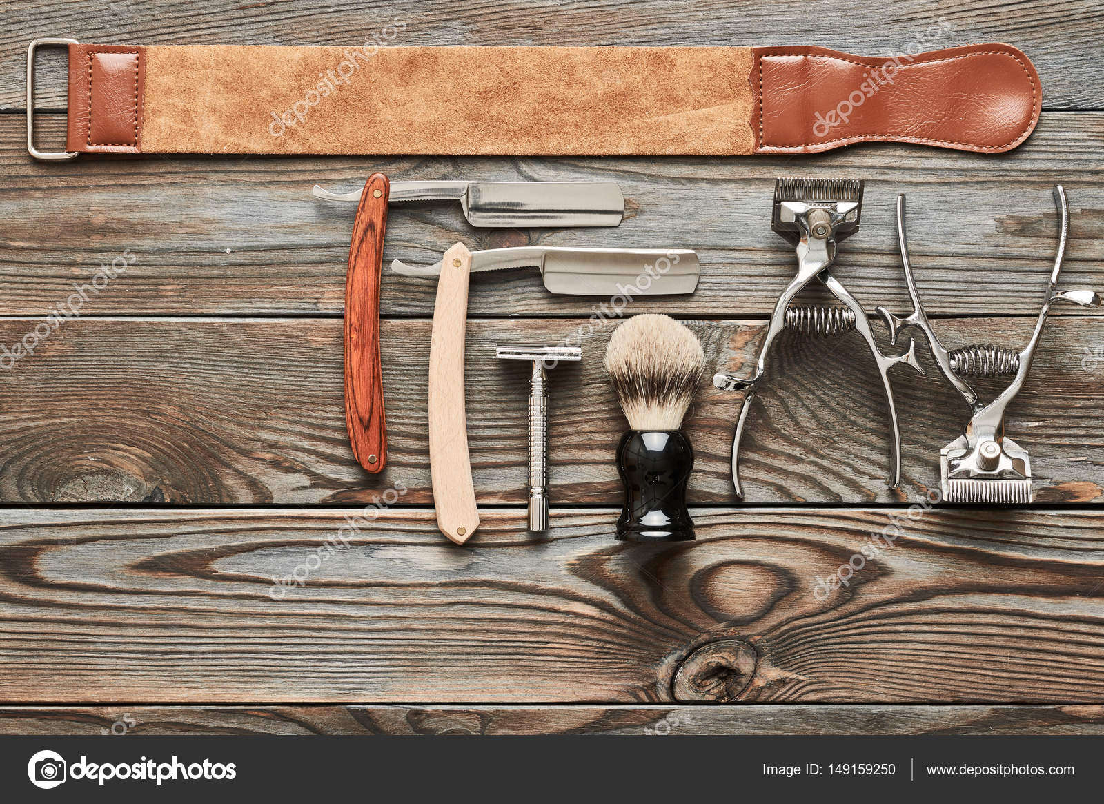 Vintage barber shop tools Stock Photo by ©haveseen 149159250 Vintage barber shop tools Stock Photo by ©haveseen 149159250