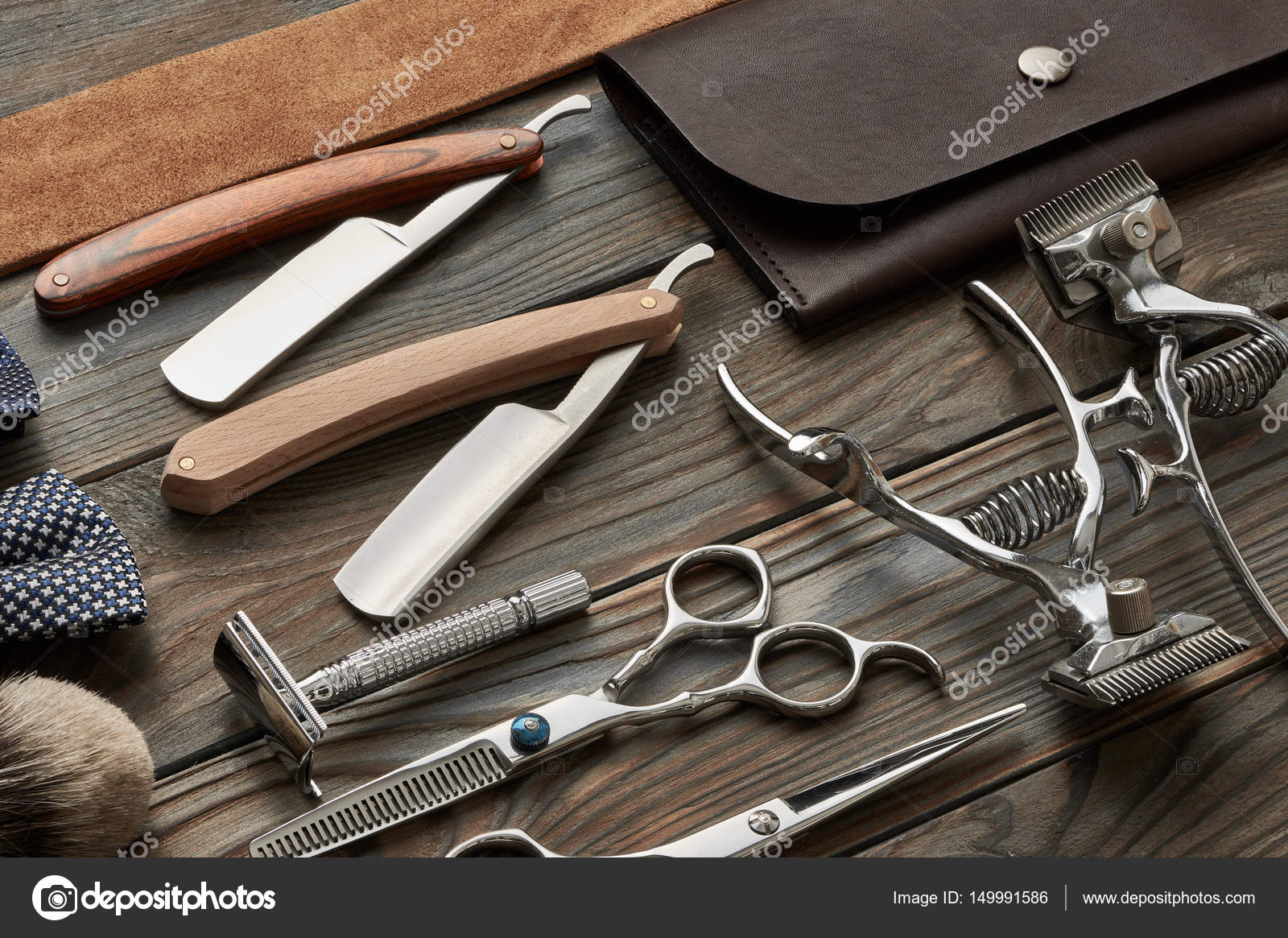 Vintage barber shop tools Stock Photo by ©haveseen 149991586 Vintage barber shop tools Stock Photo by ©haveseen 149991586
