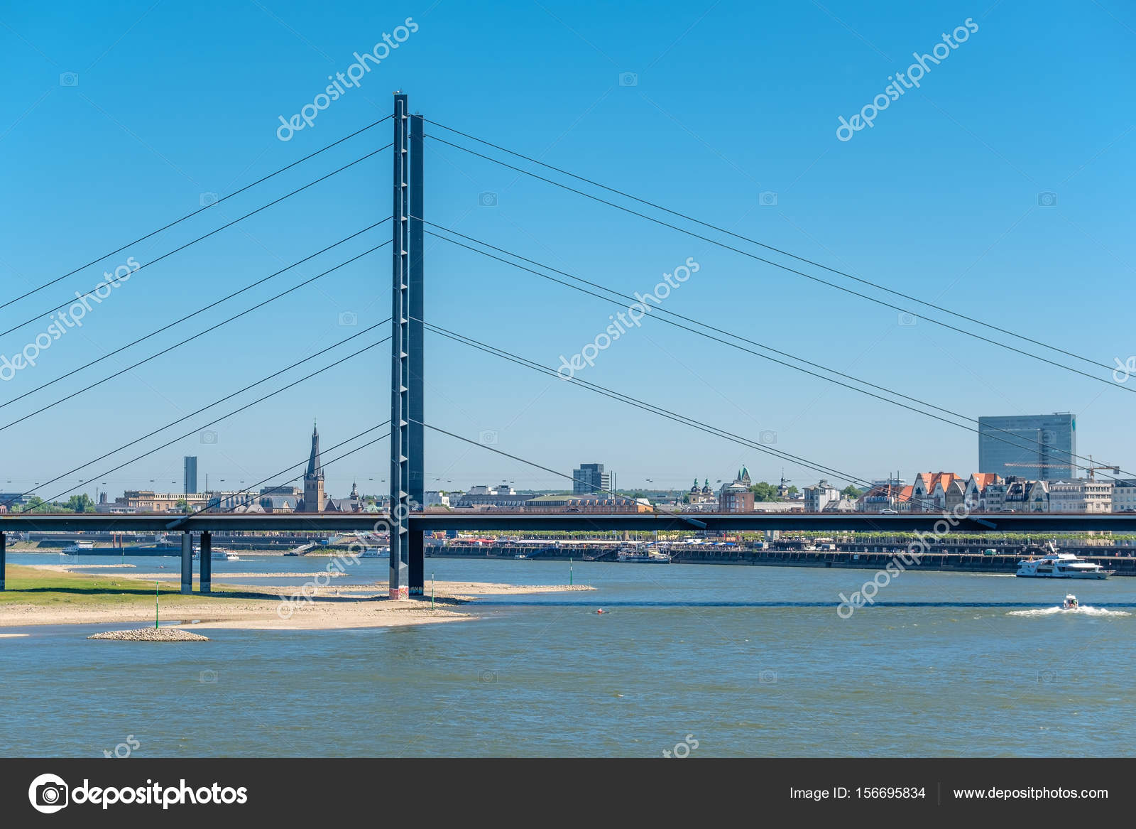 Dusseldorf cityscape with bridge — Stock Photo © haveseen #156695834 Dusseldorf cityscape with bridge — Stock Photo © haveseen #156695834