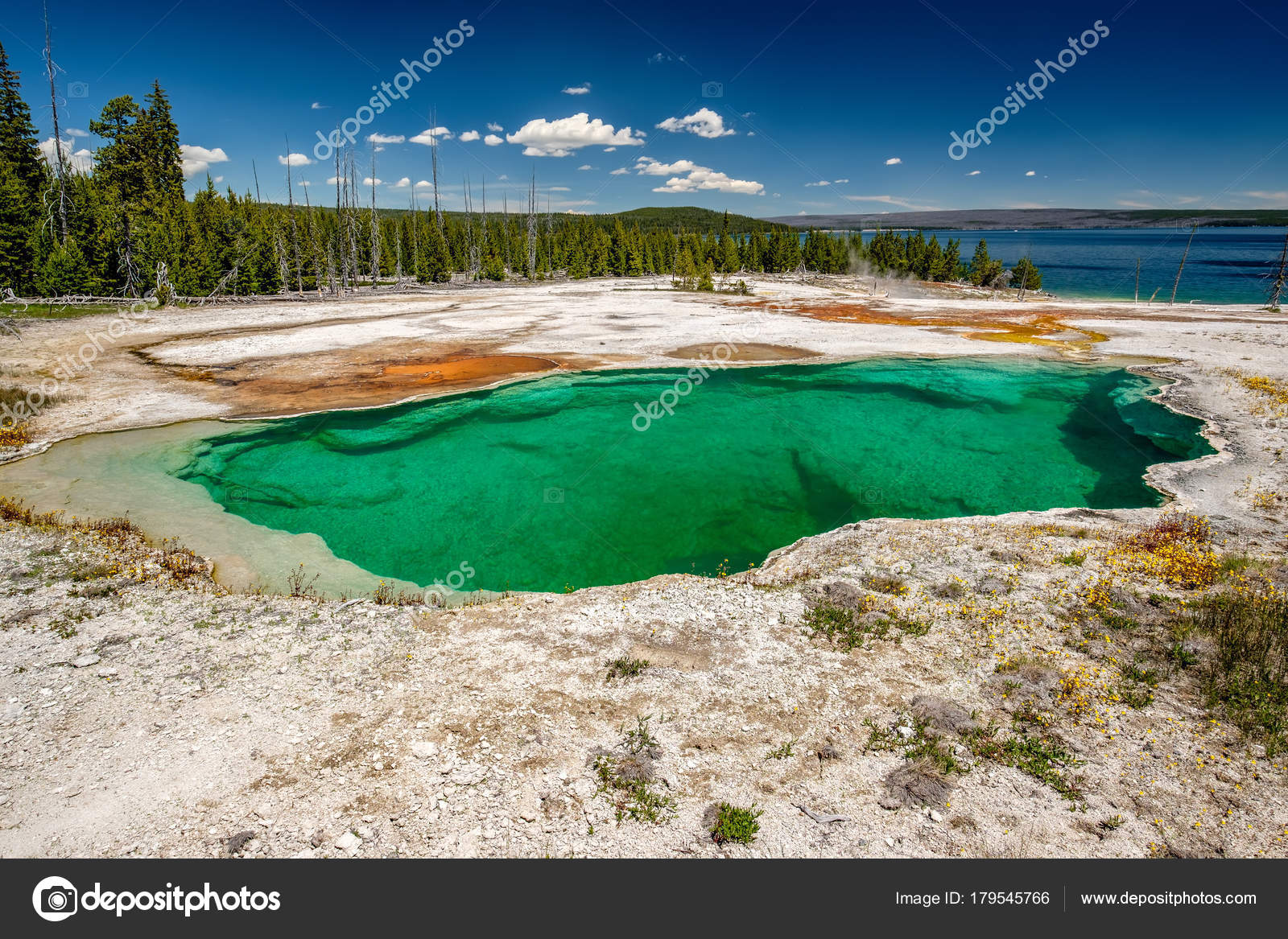 Hot Thermal Spring Abyss Pool Yellowstone National Park West Thumb ...