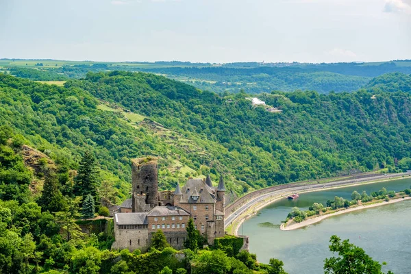 Burg Katz - Cat Castle with Lorelei rock in the Rhineland-Palatinate ...