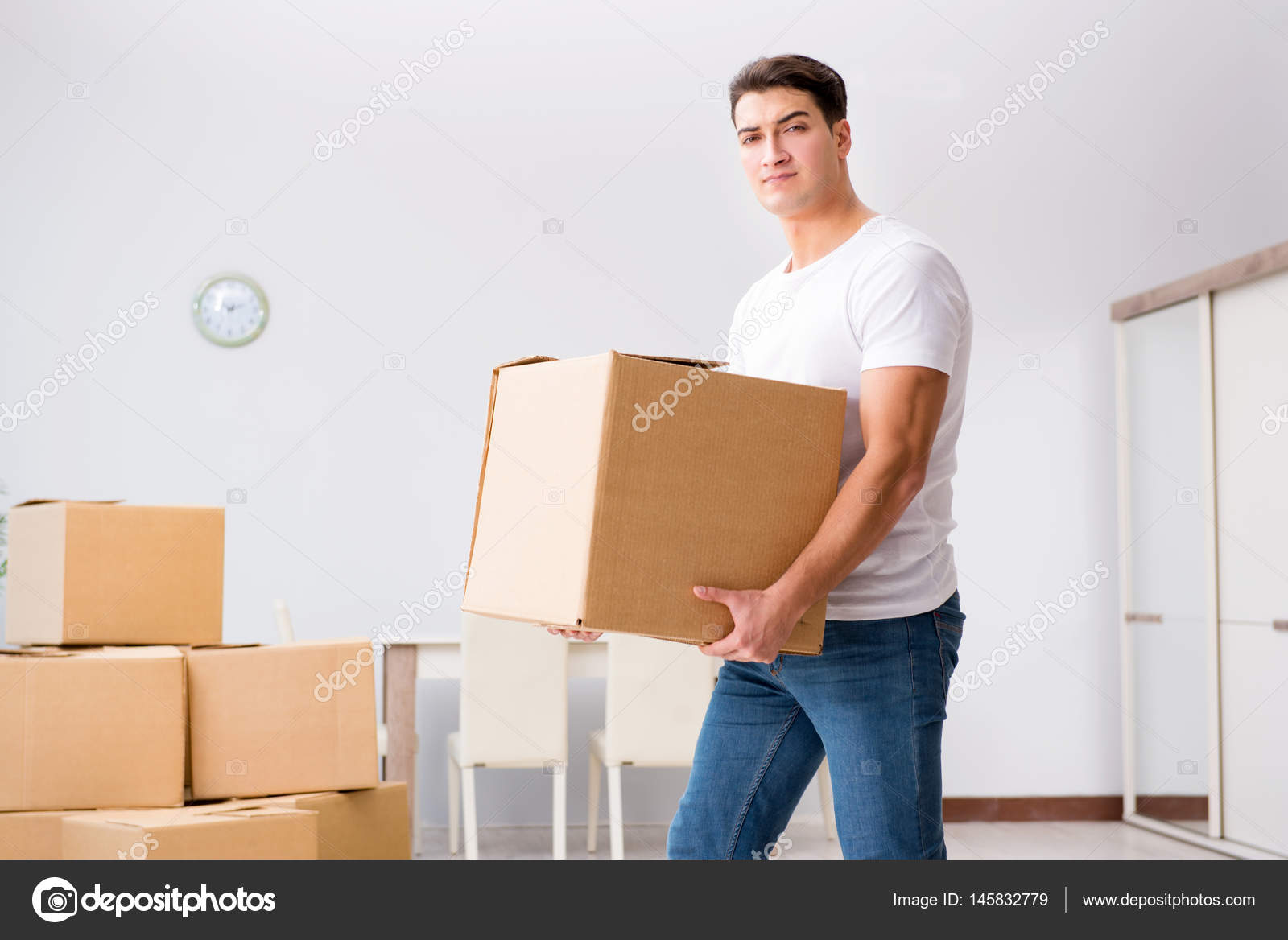 Person Moving Boxes