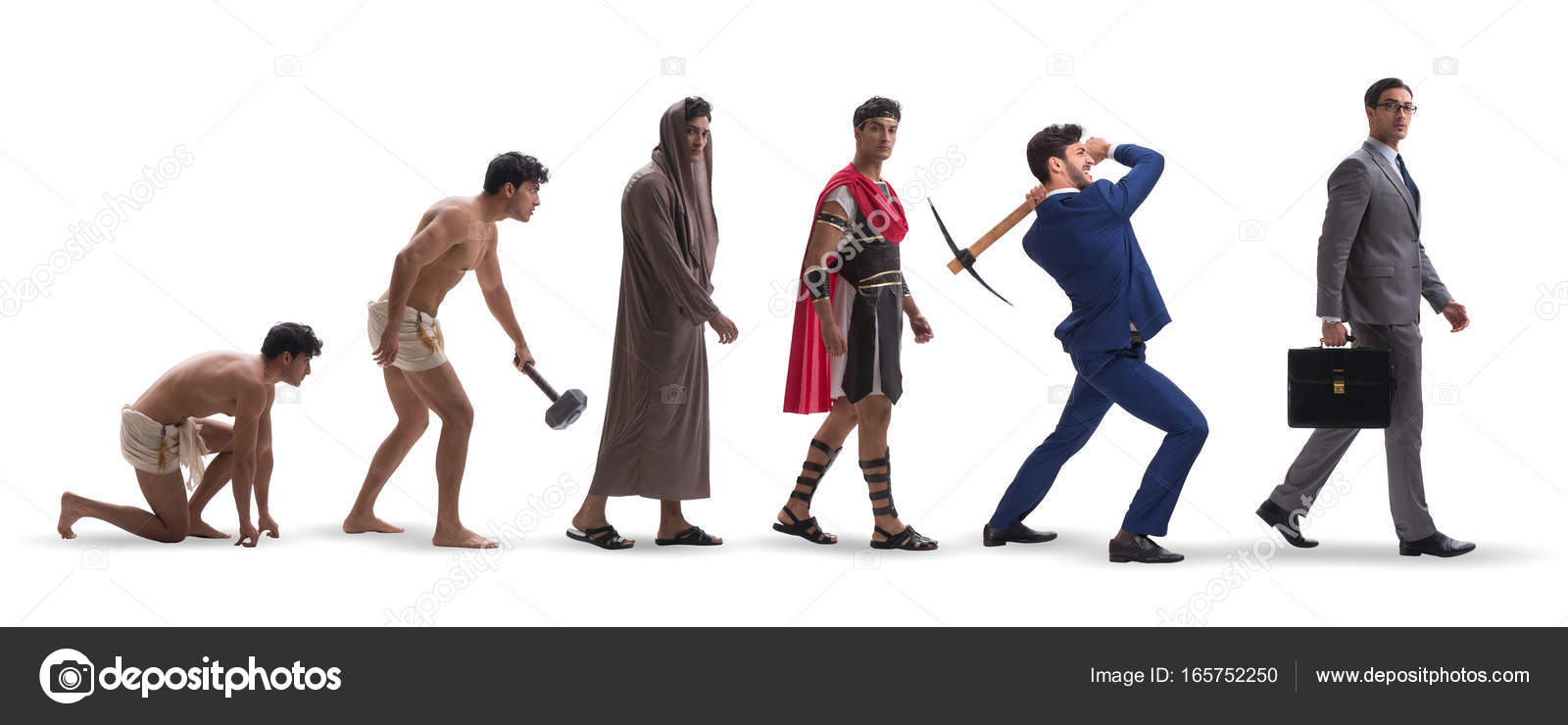 Progression of man mankind from ancient to modern — Stock Photo © Elnur ...