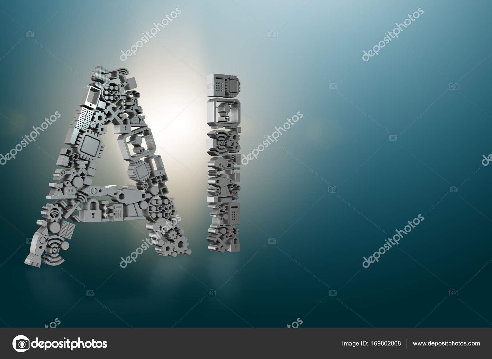 Artificial intelligence modern computing concept - 3d rendering — Stock Photo © Elnur_ #169802868