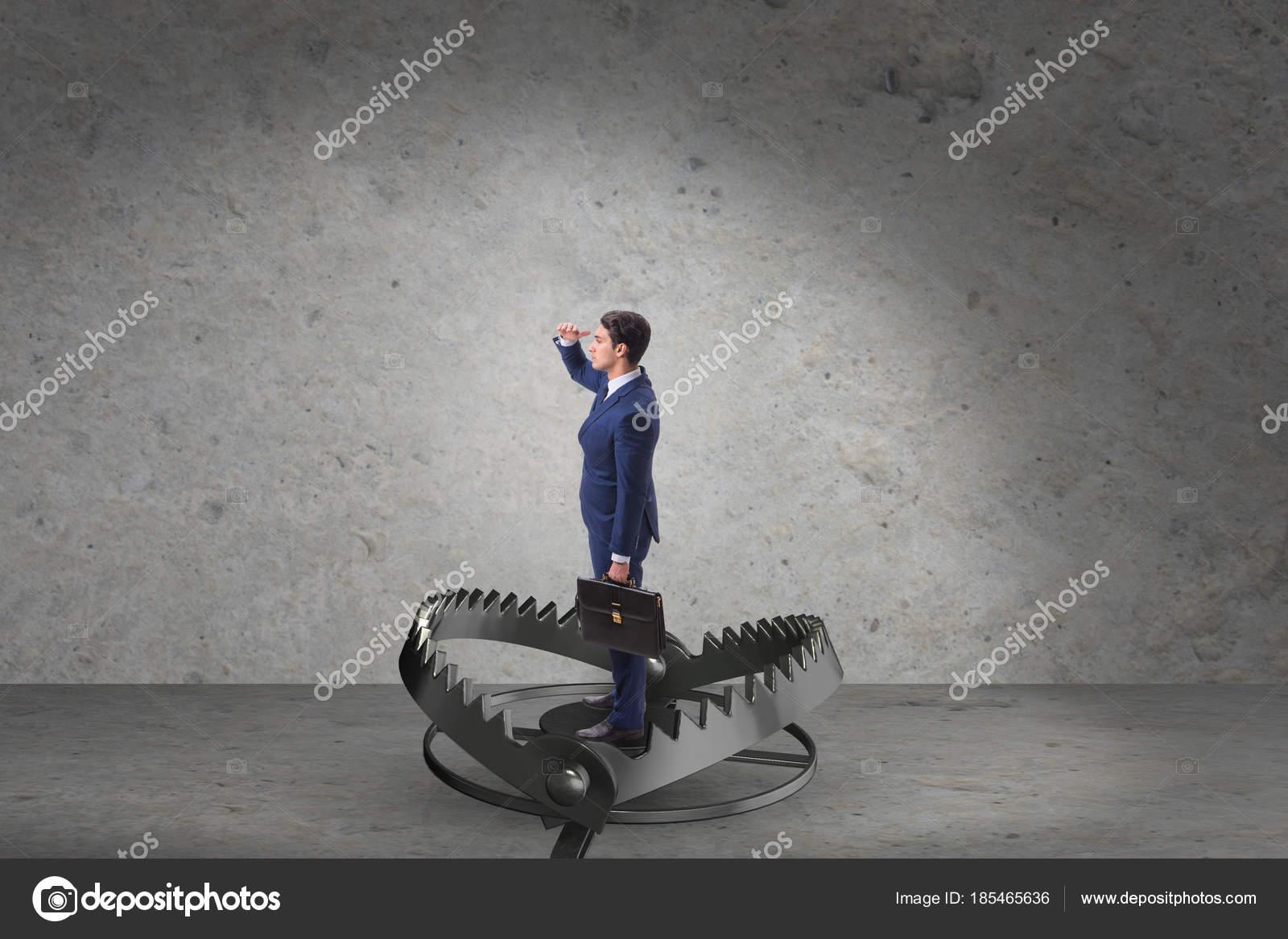 Man caught in mouse trap in risk business concept Stock Photo by ©Elnur ...
