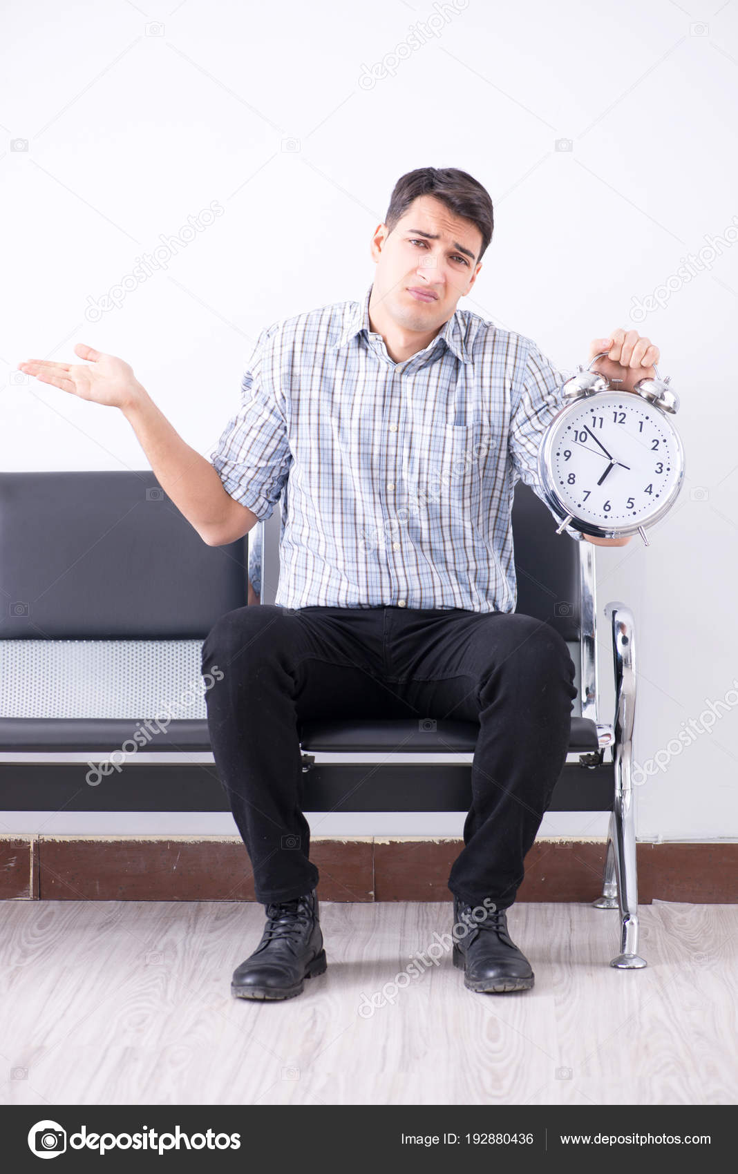 Man nervously impatiently waiting in the lobby ⬇ Stock Photo, Image by ...