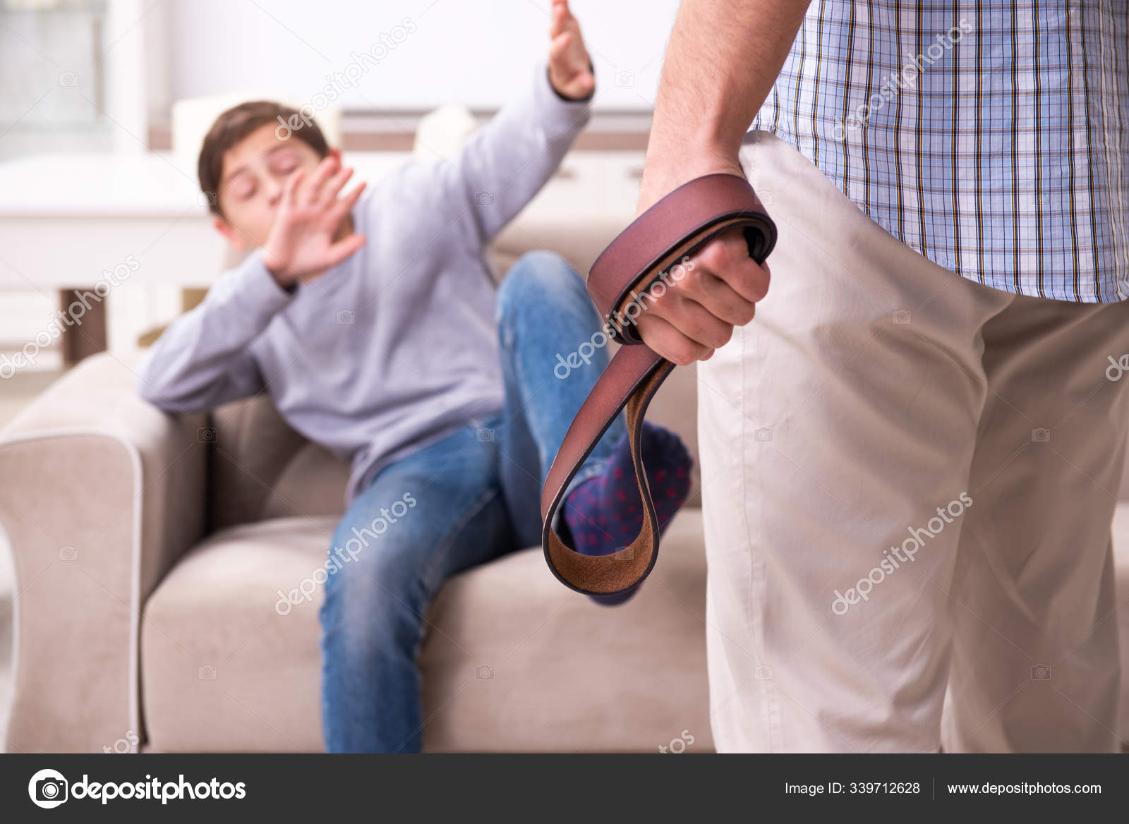 Father beating and punishing his sone — Stock Photo © Elnur_ #339712628