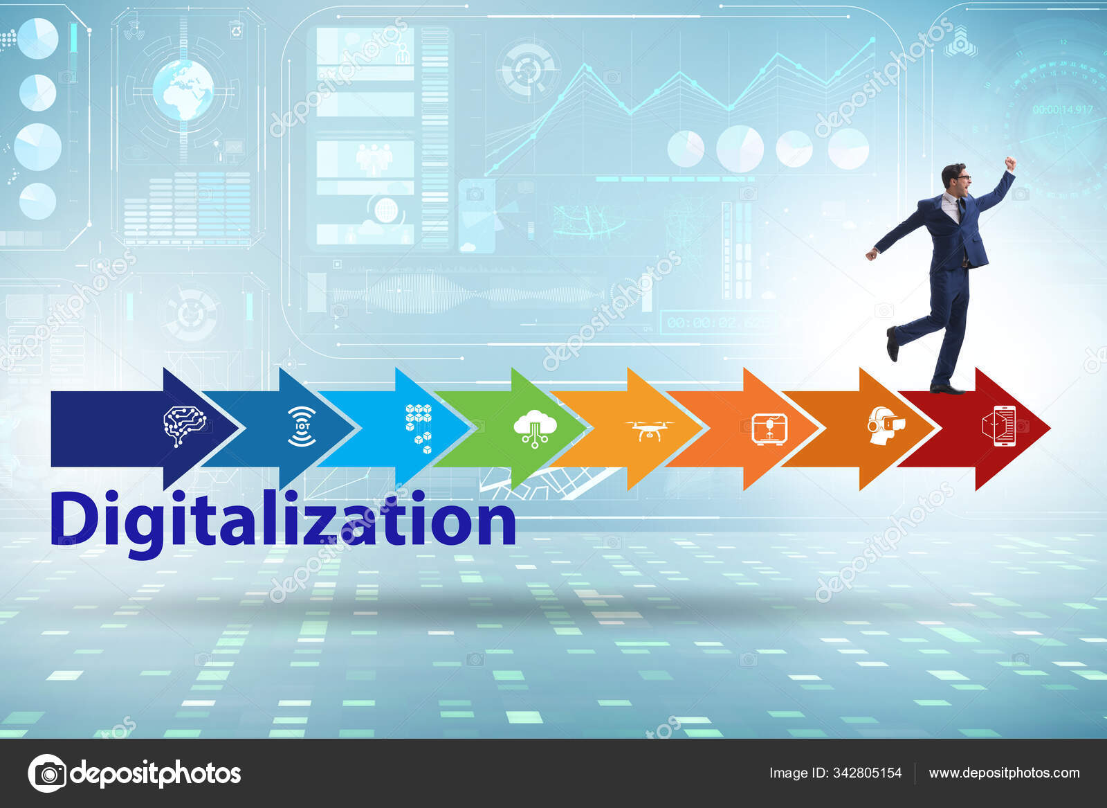 Digital transformation and digitalization technology concept Stock ...