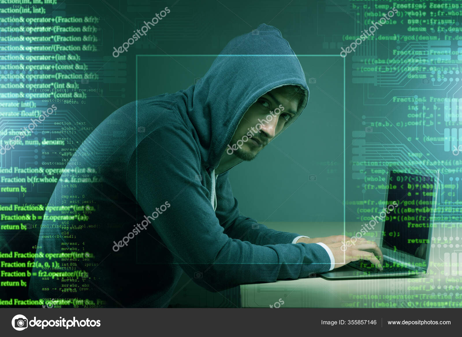 Hacker in digital security concept — Stock Photo © Elnur_ #355857146