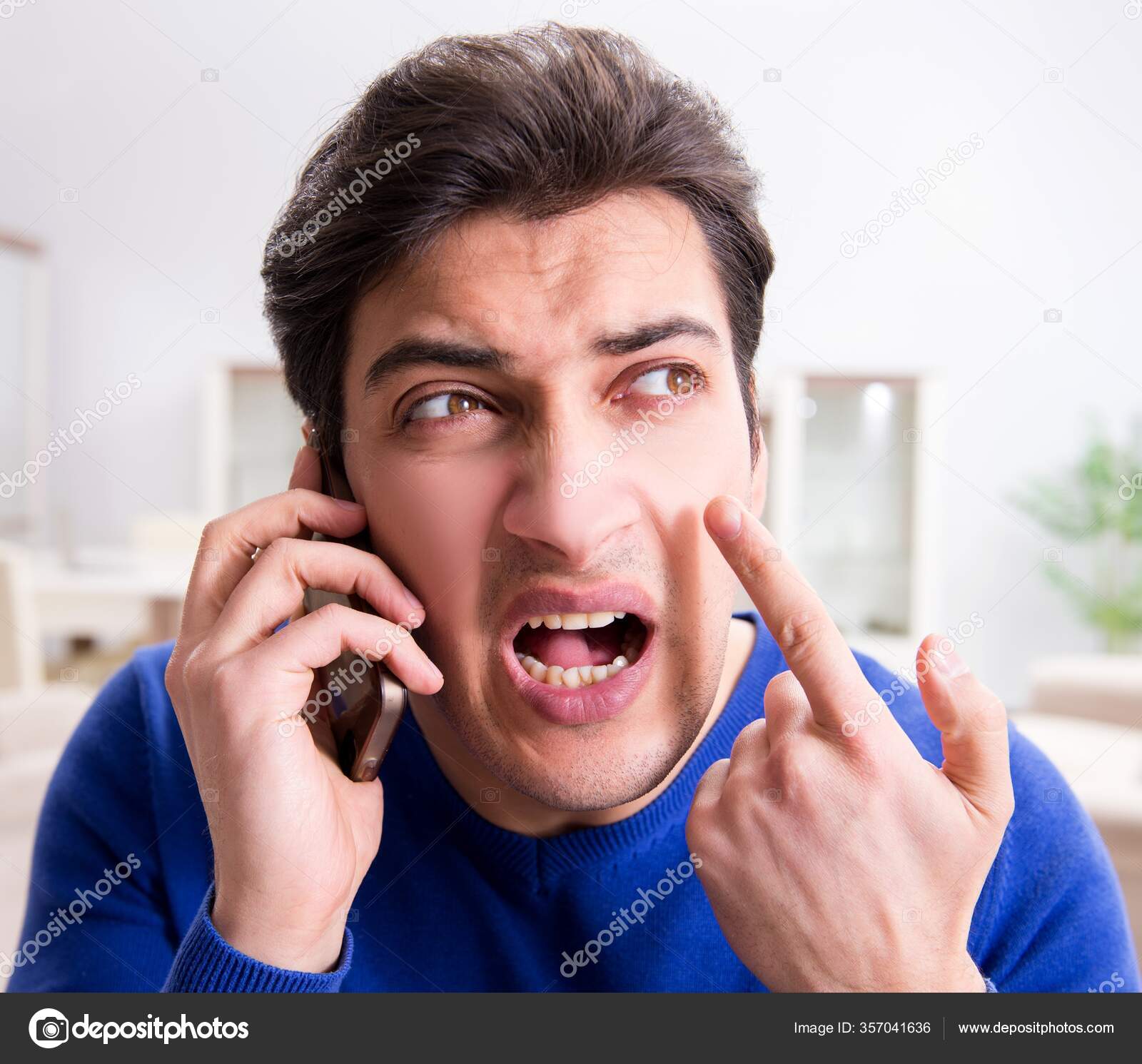 Man panicking because of pimples on the skin Stock Photo by ©Elnur ...