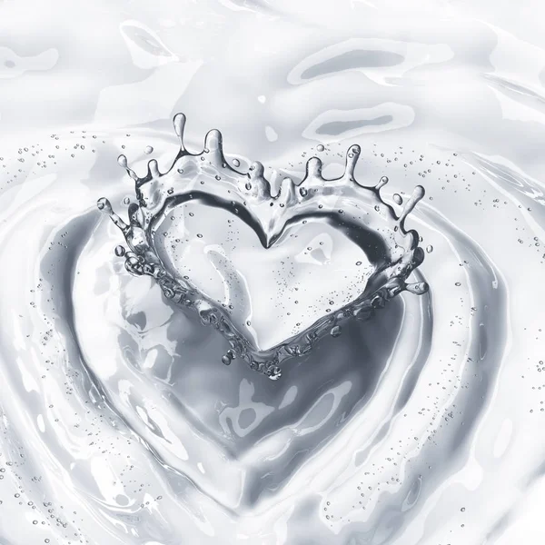 Heart from water splash with bubbles — Stock Photo © Irochka #15551885