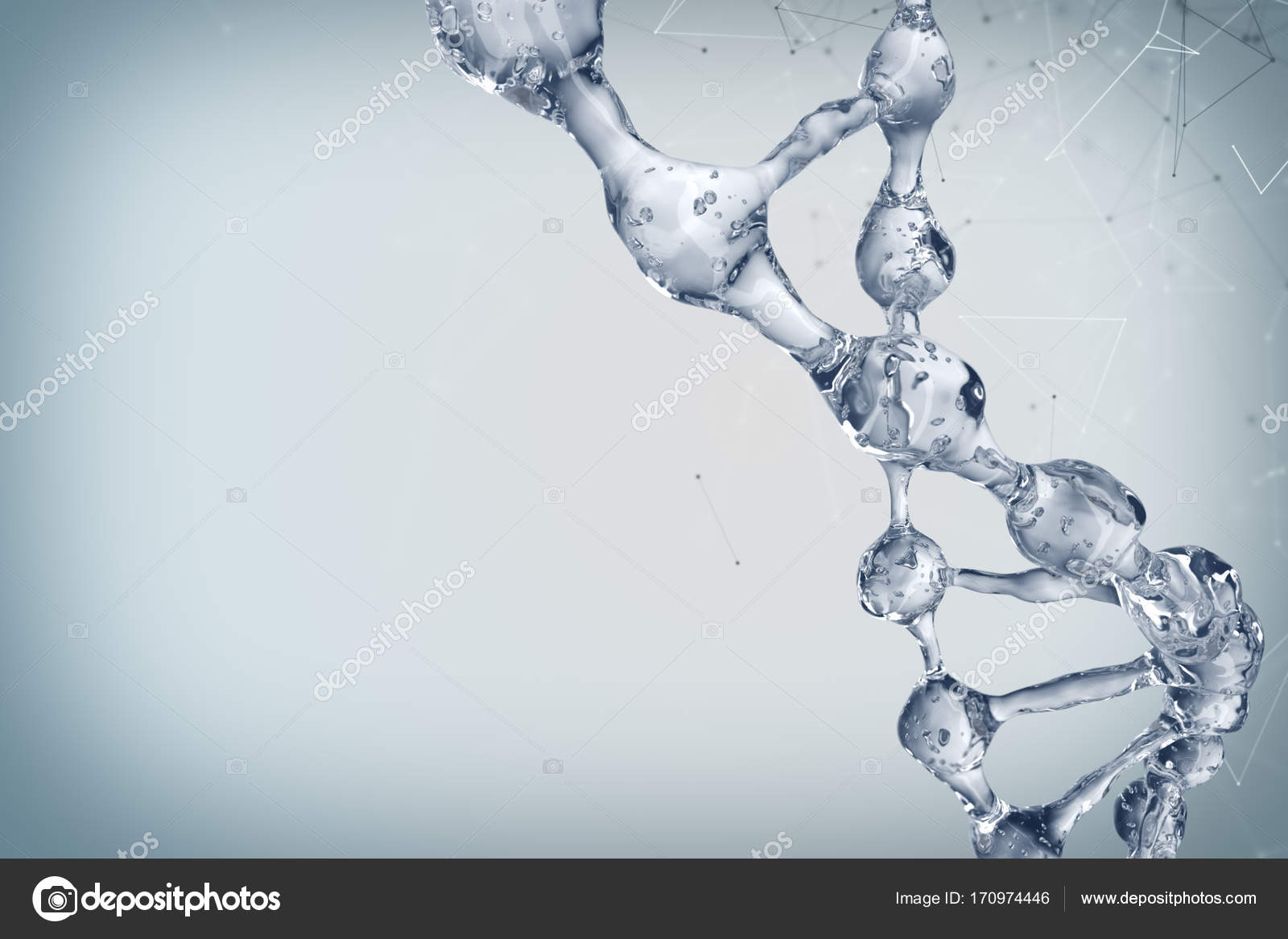 3d illustration of DNA molecule model from water. Stock Photo by ...