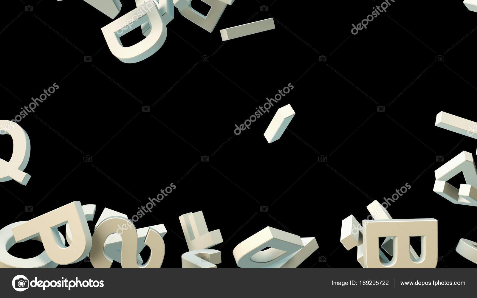 A lot of letters falling from the sky. Education and culture concept ...