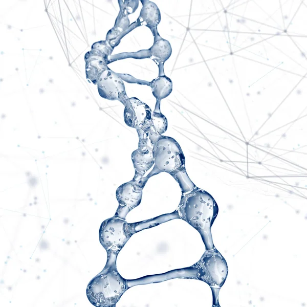 3d illustration of DNA molecule model from water. — Stock Photo ...