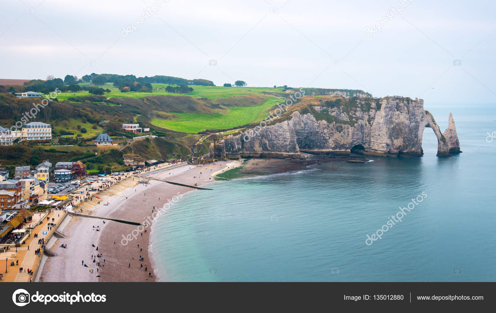 Falaise d'Amont cliff at Etretat, Normandy, France Stock Photo by ...