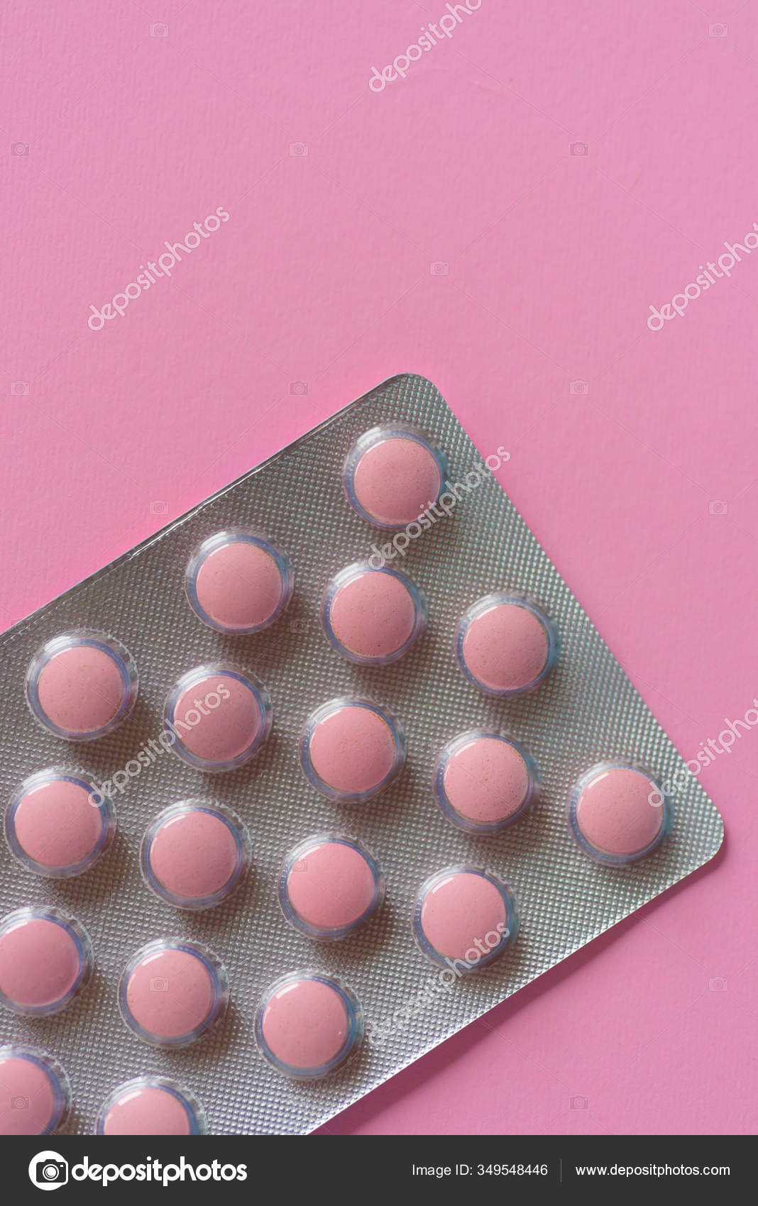 Pink Drugs Blister Pink Background Copy Space Stock Photo by ©FineShine ...