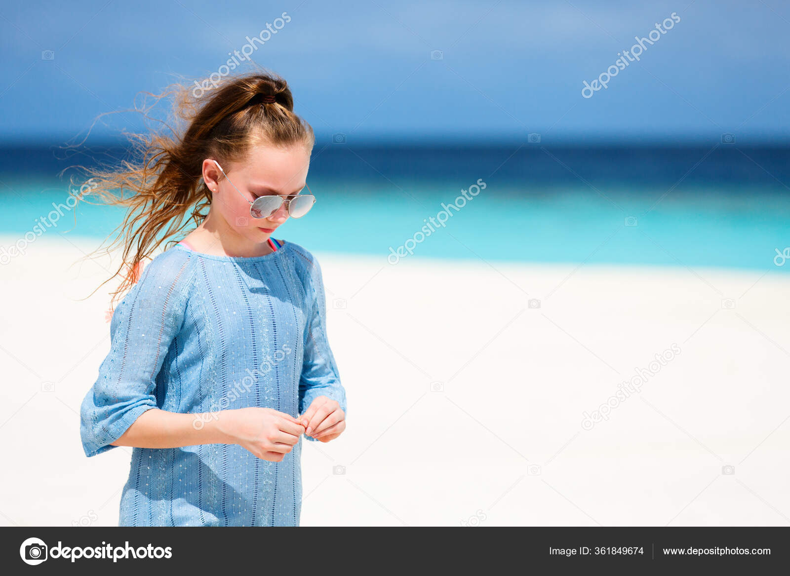 Adorable Girl Beach Summer Vacation Stock Photo by ©shalamov 361849674
