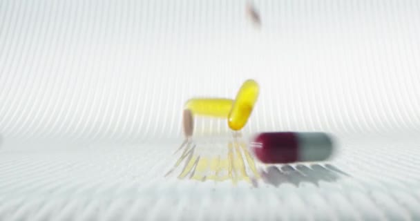 Pills Different Types Falling Rolling Different Directions Light ...