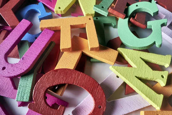 Multi Colored Letters English Alphabet Scattered Mess White Background ...