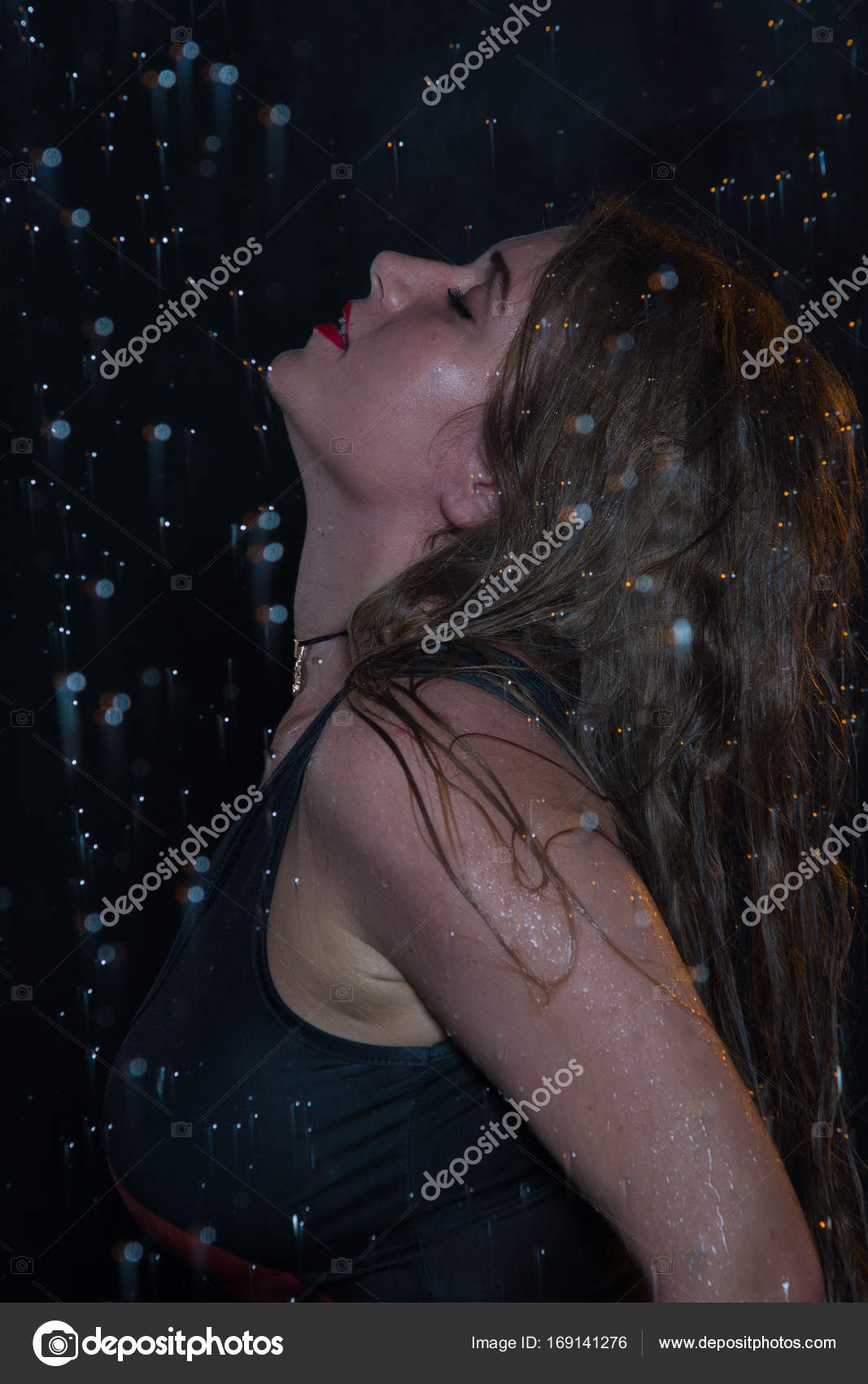 Sexy beautiful woman under rain — Stock Photo © Demian #169141276