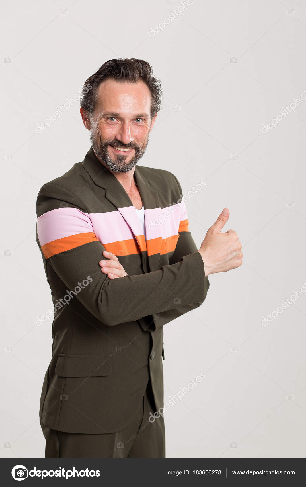 Happy man in funny suit Stock Photo by ©svyatoslavlipik 183606278