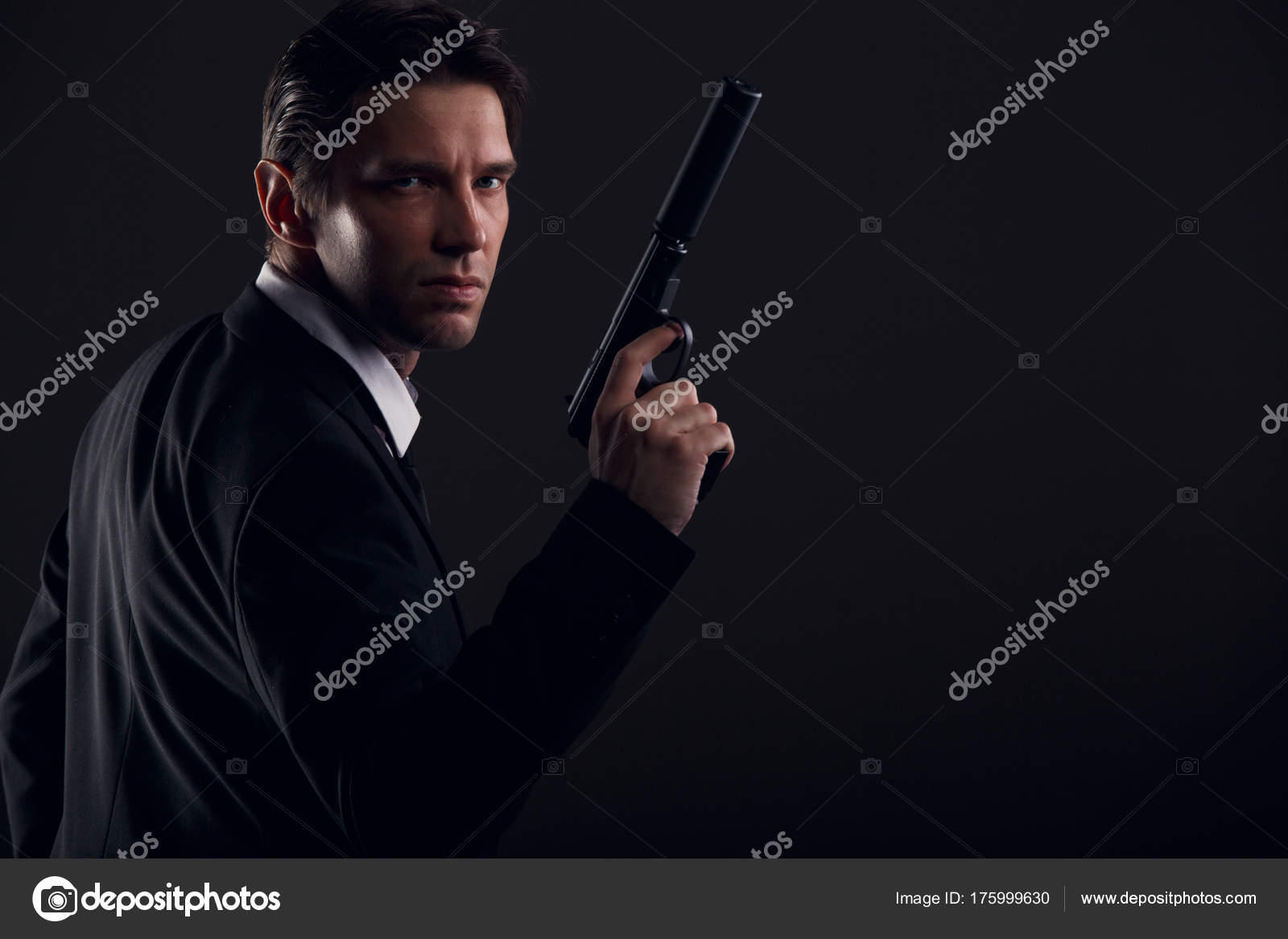 Image from back of gangster guy — Stock Photo © logoff #175999630