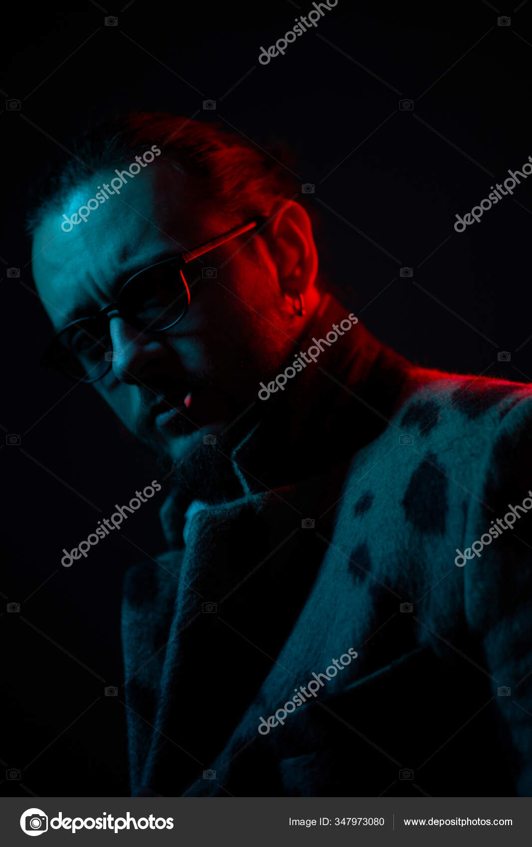 Man with toothpick in mouth, beard in glasses Stock Photo by ©logoff ...