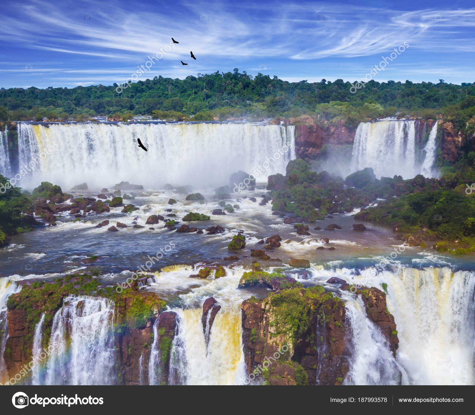Magnificent Waterfall Iguazu Falls Park Concept Active Cultural Tourism ...