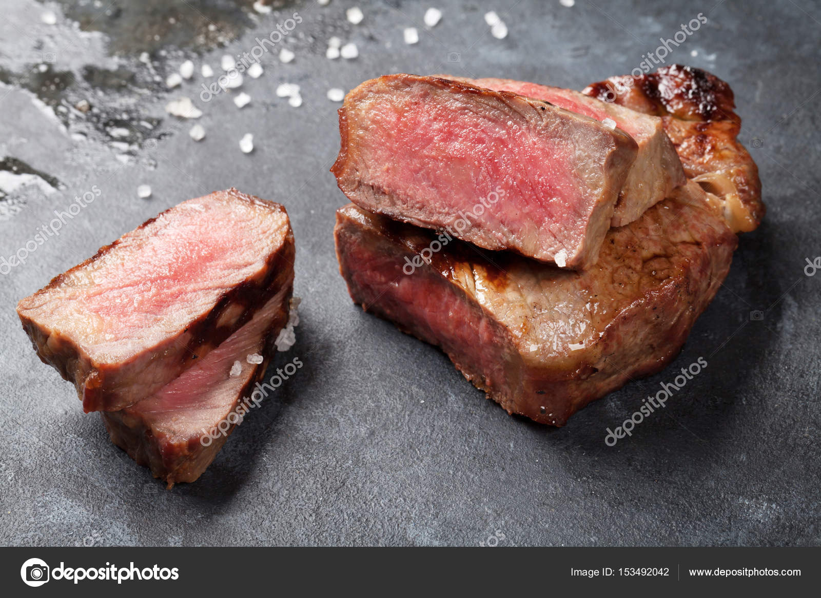Grilled sliced beef steak — Stock Photo © karandaev #153492042