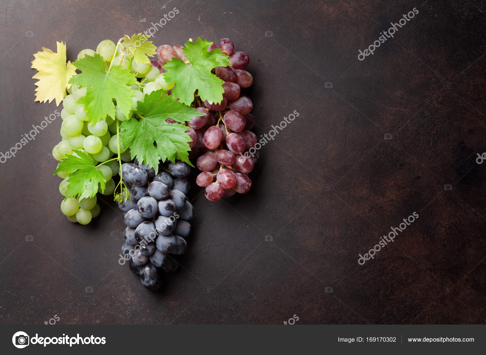 Various colorful grapes Stock Photo by ©karandaev 169170302