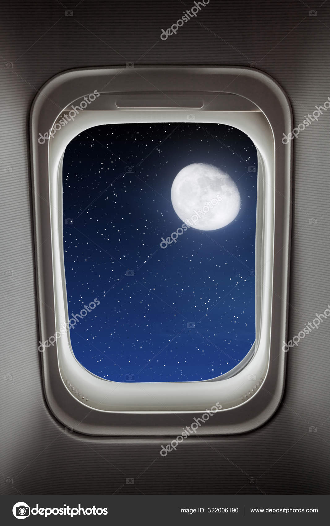 Night Sky Stars Moon View Airplane Window Stock Photo by ©karandaev ...