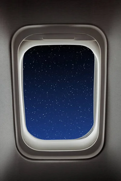 Night Sky Stars Moon View Airplane Window Stock Photo by ©karandaev ...