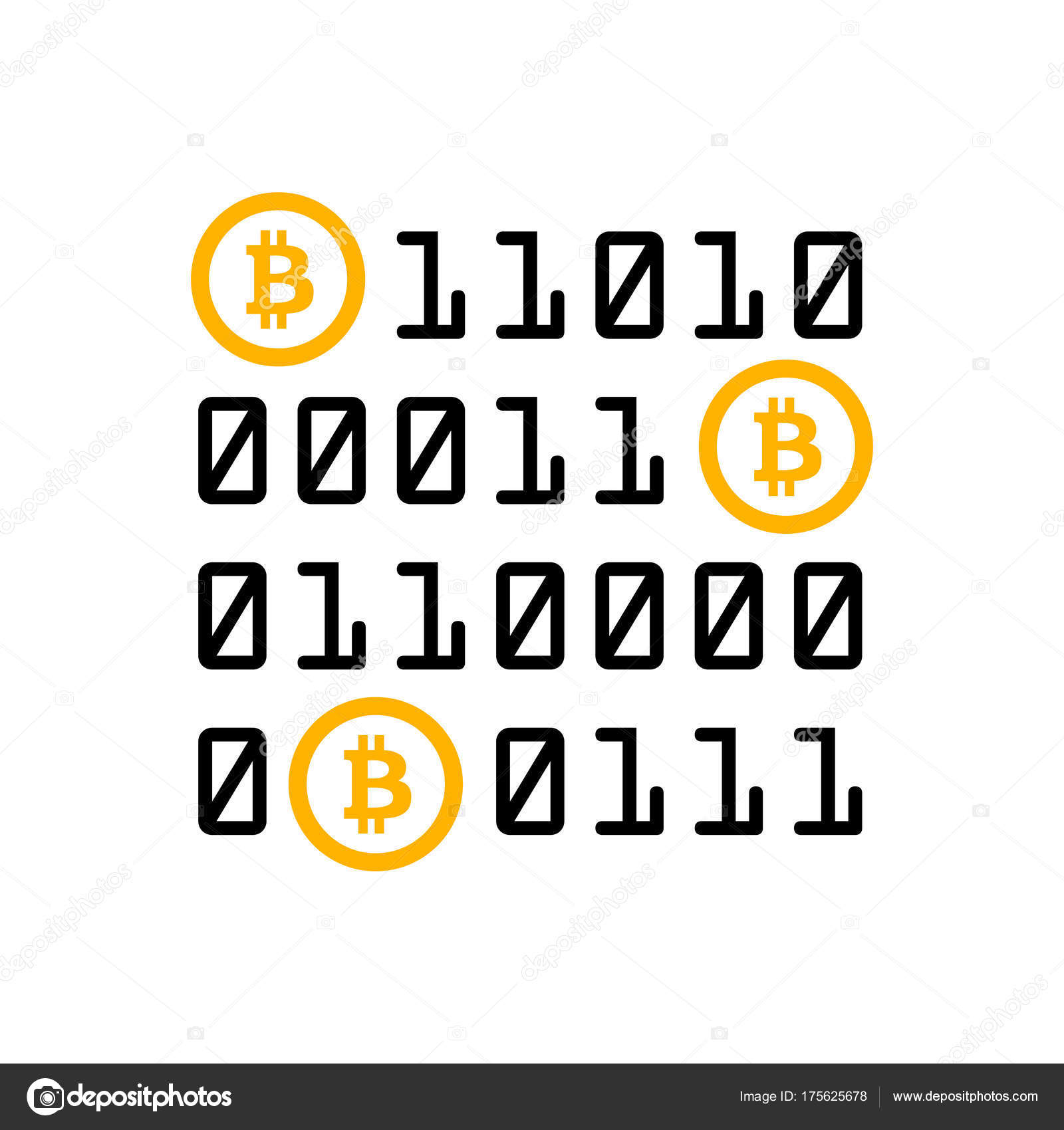 Bitcoin-digital copy Stock Vector by ©Zodchiy 175625678