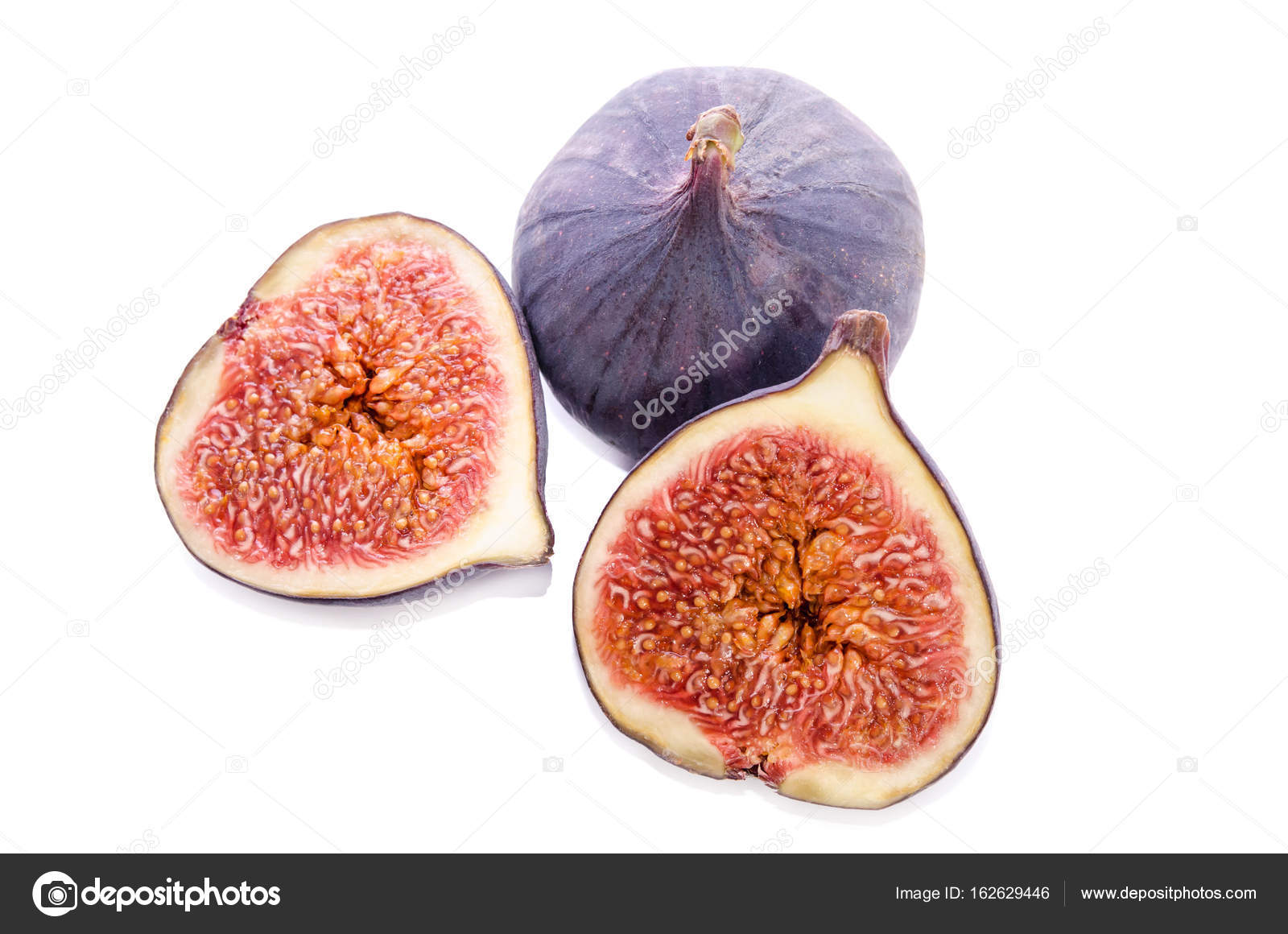 Fruits of Fig tree ( whole and part) isolated on white Stock Photo by ...