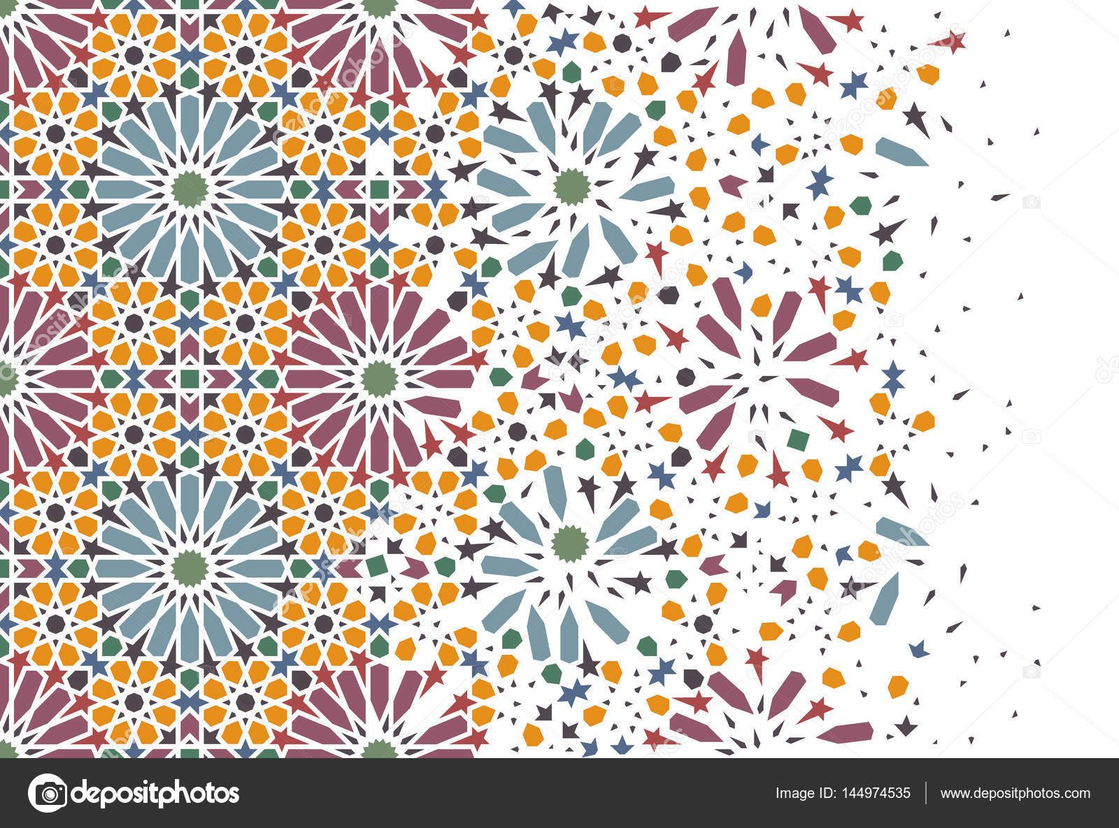 Arabic tiles pattern — Stock Vector © portokalis #144974535