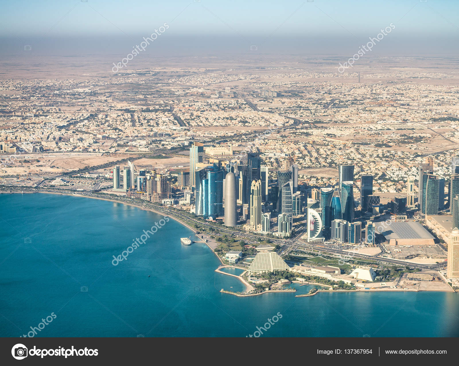 Doha aerial skyline, Qatar — Stock Photo © jovannig #137367954