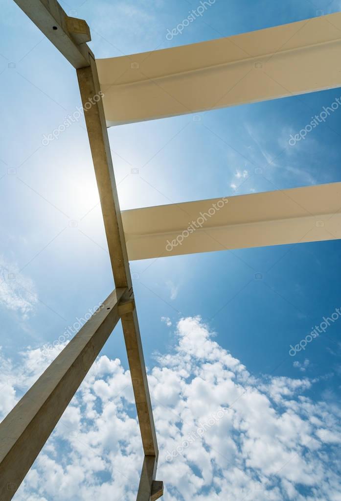 Basic building structure in construction building site — Stock Photo ...