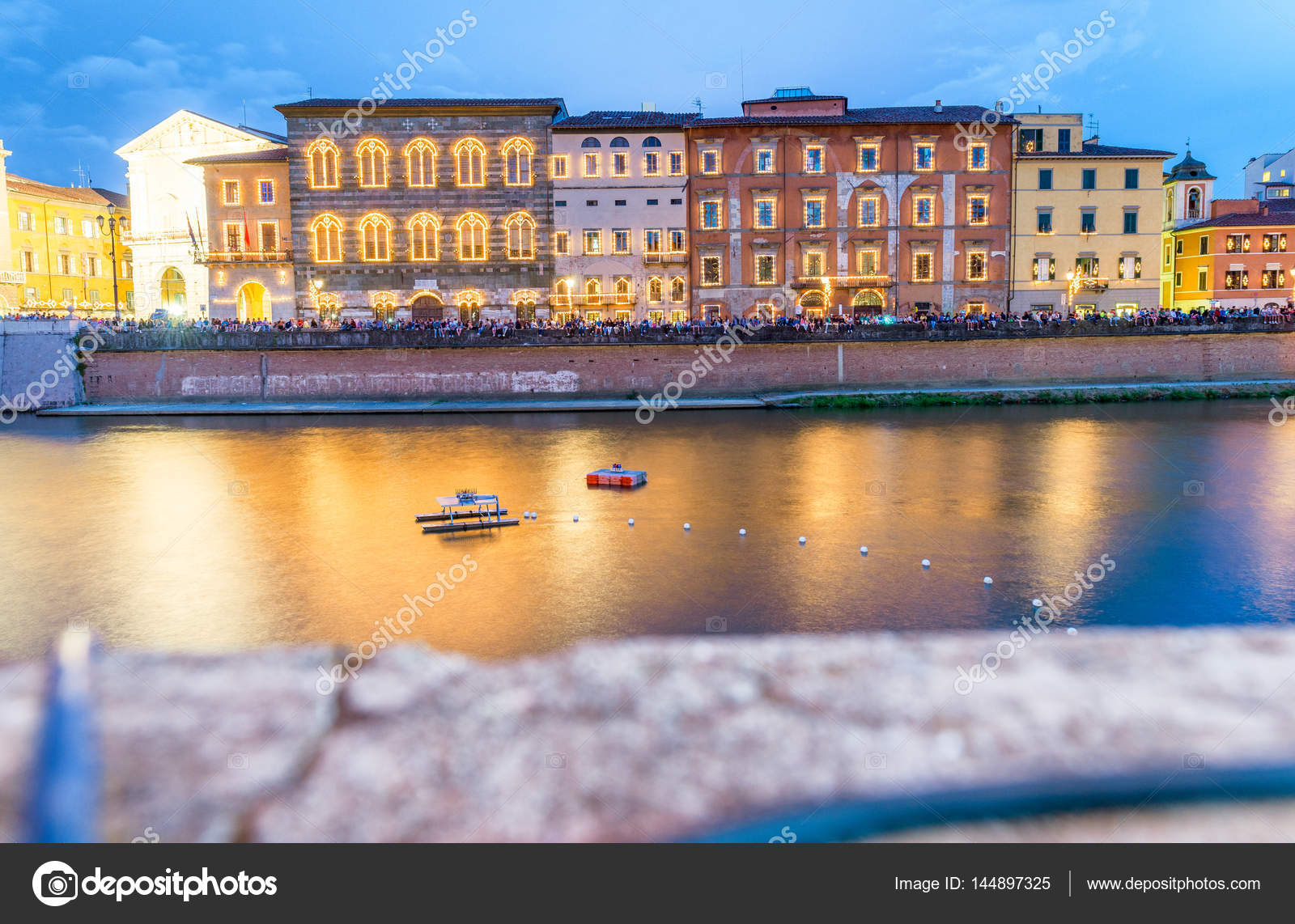 Luminara night lights show in Pisa, Tuscany - Italy Stock Photo by ...