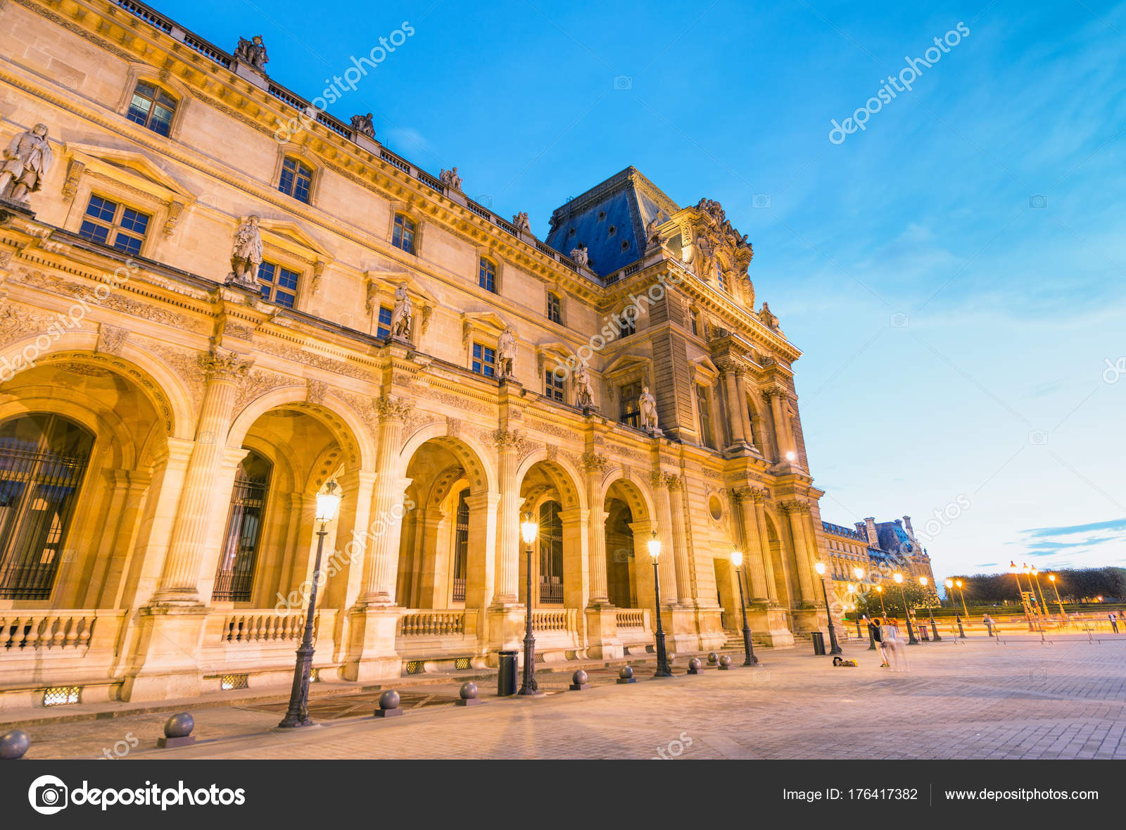 Ancient Paris building in Louvre square, France Stock Photo by ...
