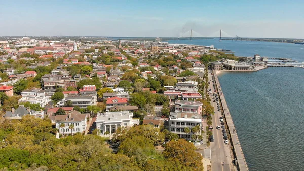 Aerial View Charleston Cityscape River South Carolina Stock Photo by ...