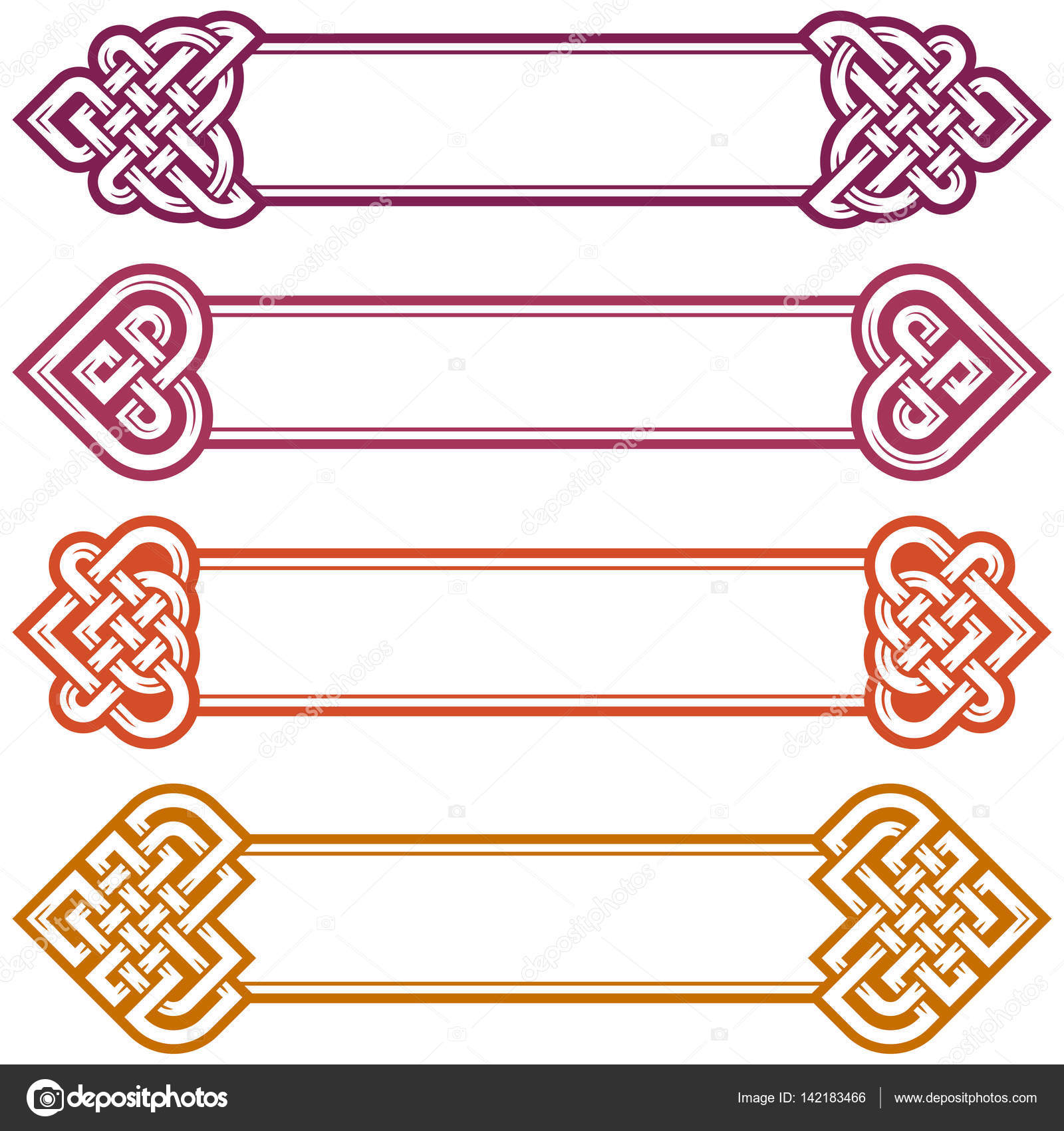 Vector Celtic Frame set isolated on white background Stock Vector Image ...