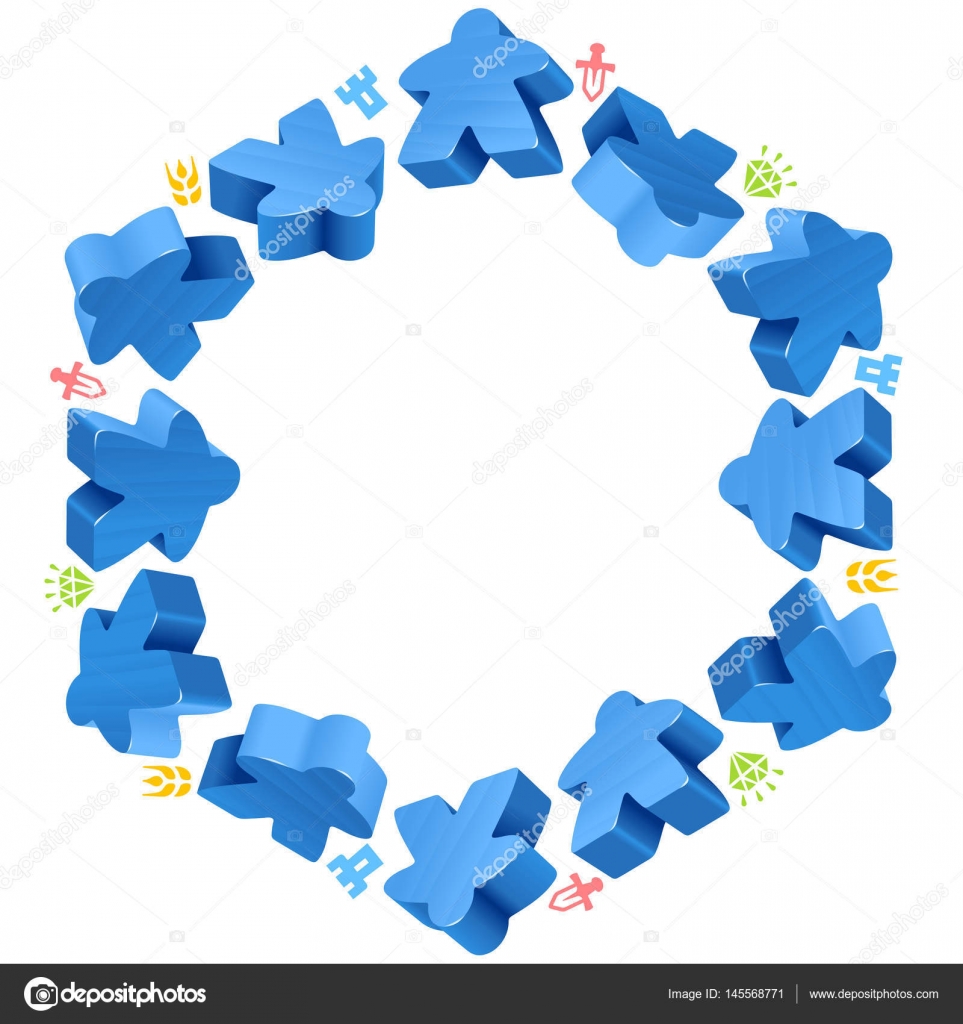Hex frame of blue meeples Stock Vector Image by ©d-e-n-i-s #145568771