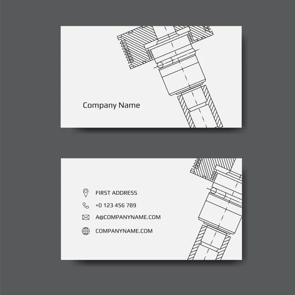 Engineering Business Card Engineering Drawings Vector Illustration ...
