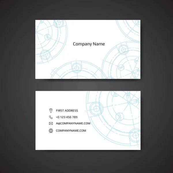 Engineering Business Card Engineering Drawings Vector Illustration ...