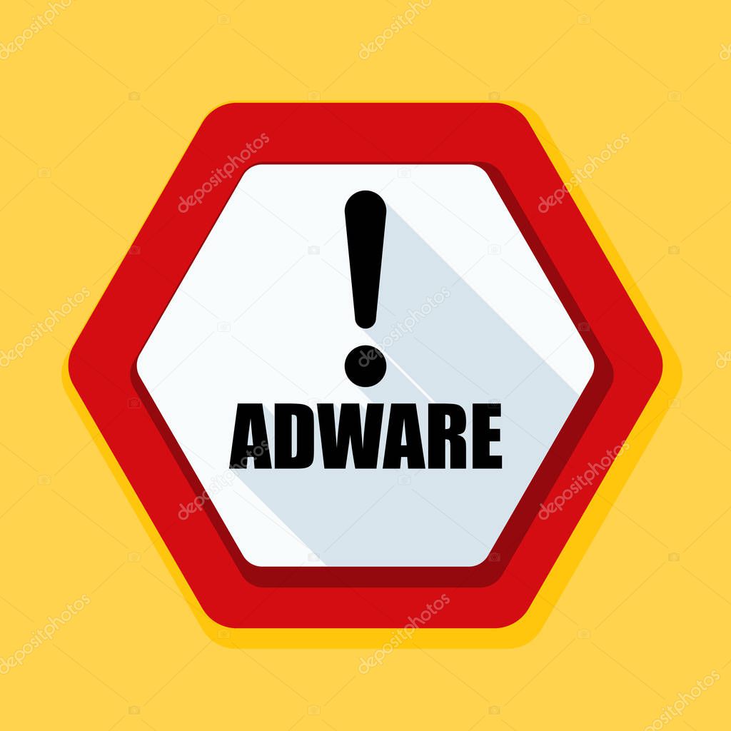 Icono de signo de adware 2022